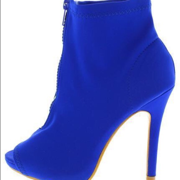 Shoes | Royal Blue High Heel Booties | Poshmark